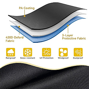 Yalissey Outdoor Swing Cover 2/3 Seater Patio Swing Cover Waterproof Swing Covers for Outdoor Furniture,Garden Swing Patio Furniture Cover Durable Waterproof UV Resistant,86.6L×49.2W×70H