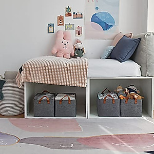 GRANNY SAYS Bundle of 2-Pack Closet Bins with Metal Frame & 2-Pack Rectangle Fabric Storage Bins