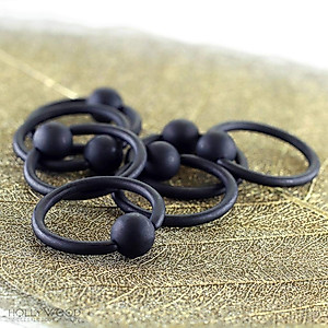 Covet Jewelry Matte Black IP Captive Bead Ring 316L Surgical Steel (16GA, Length: 8mm, Ball Size: 3mm)