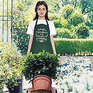 Saukore Funny Garden Aprons for Women, Cute Gardening Gifts for Gardeners, Waterproof Kitchen Apron with 2 Pockets for Cooking Baking - Birthday, Mothers Day Apron Gifts for Florist Wife Mom Sister