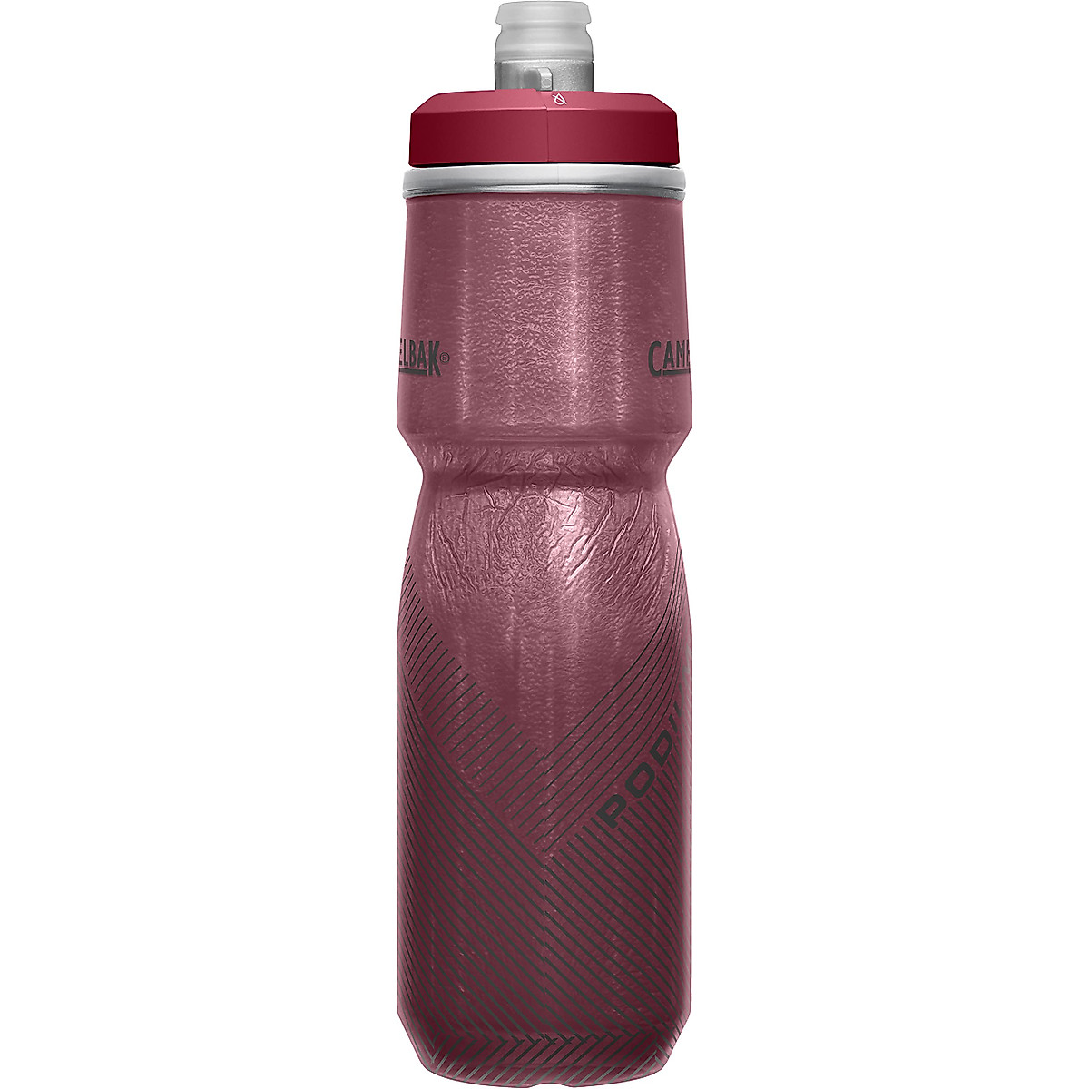CamelBak Podium Chill Insulated Bike Water Bottle - Easy Squeeze Bottle - Fits Most Bike Cages - 24oz, Burgunday Perforated