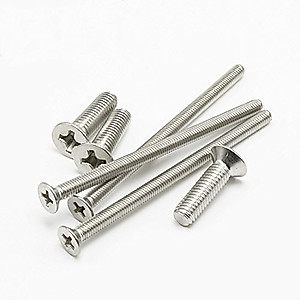 M2 Phillips Flat/Countersunk Head Machine Screws,A2 Stainless Steel,Thread Length 3 to 40mm,Pack 100-piece (M2 x 30mm)