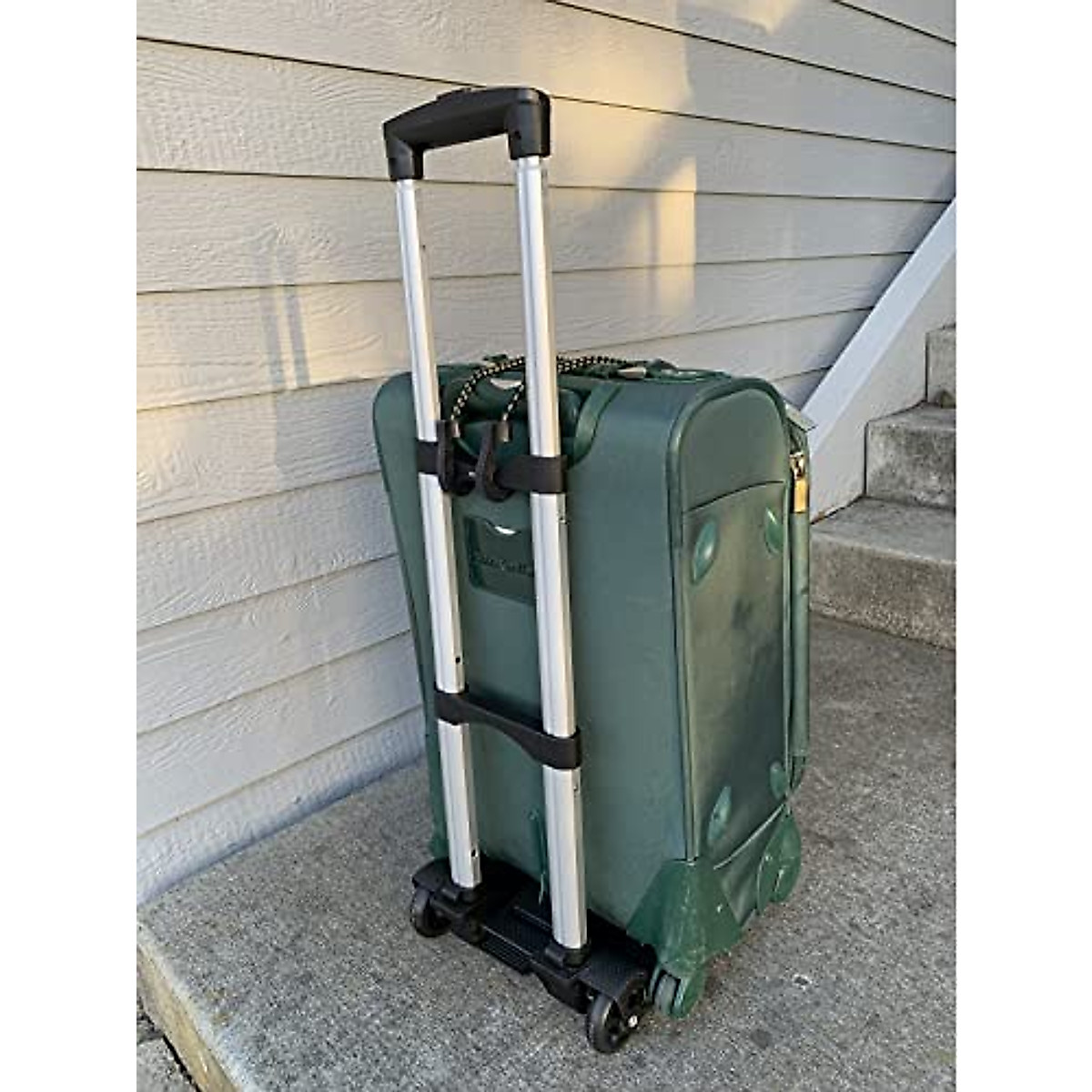 Mount Plus A6 Folding Luggage Cart and Dolly | 77 Lb Capacity | Portable Lightweight Luggage Trolley Cart with Telescoping Handle and 4 Rubber Wheels | Steel Frame