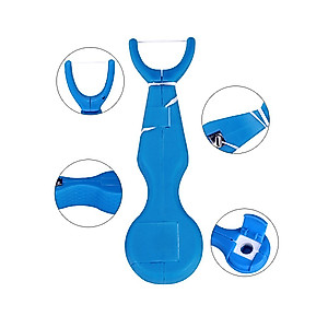 SUPVOX 3 Pcs Dental Floss Handle Reusable Dental Flosser Dental Wire Rack (White+ Pink + Blue)