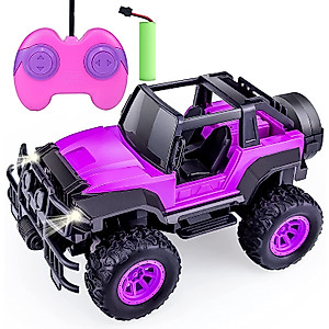YongnKids Remote Control Car for Girls Boys, Rc Car Toy for 3 4 5 6 7 Years Old - 1:20 Scale Rc Truck with Road Vehicle for Kids Birthday Easter Christmas Toy Gift,Purple