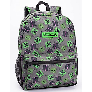 Minecraft Backpack Set Kids 4 Piece Villains Lunch Box Water Bottle Pencil Case Set