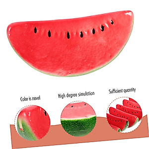 ORFOFE 24 Pcs Simulated Watermelon Photo Prop Fake Watermelon Slices Watermelon Toy Fake Watermelon Prop Faux Vegetables Children Toys Artificial Food Foam Red Fruit Slices