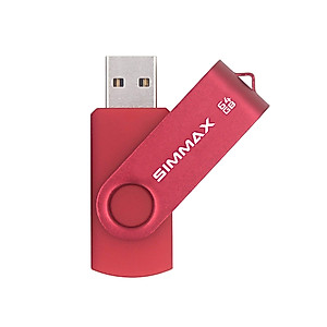 SIMMAX USB Flash Drives 2 Pack 64GB Memory Stick Swivel Design USB 2.0 Flash Drive Thumb Drive Zip Drives (64GB Red Purple)