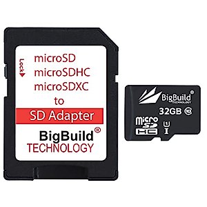BigBuild Technology 32GB UltraFast 80MB/s Memory Card for Akaso EK7000 Action Camera, Class 10 MicroSDHC