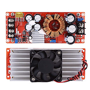 Oumefar 10-60V to 12-90V DC-DC Boost Converter with Fan 1500W 30A Step Up Power Supply Module with Fan for High Power LED Motors