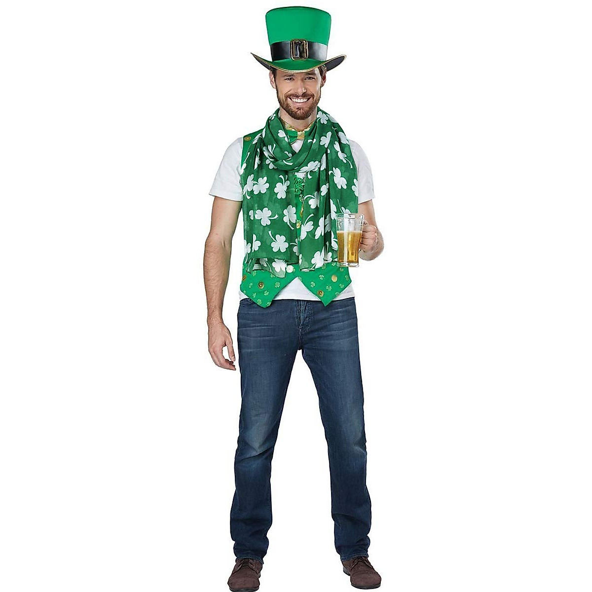 GERINLY Shamrock Scarf Fashion Spring Wrap Green Shawl for St. Patrick's Day Travel Head Scarf Unique Hijab (Green)