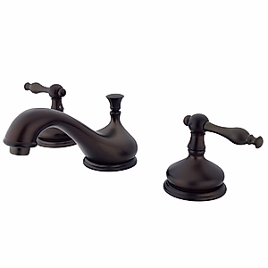 Kingston Brass Elements of Design ES1165NL Hot Springs 2-Handle 8' to 16' Widespread Lavatory Faucet with Brass Pop-up, 5- 1/2', Oil Rubbed Bronze