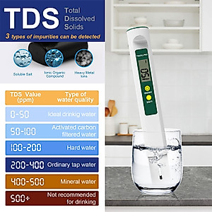 Yewhick Digital pH and TDS Meter Combo, High Accuracy 0.01 Water Quality Tester and 3-in-1 TDS and EC Meter, PPM and µS Meter for Water, Practical Water Testing Kit