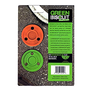 Green Biscuit Hockey Puck 2-Pack, Original, Off Ice Hockey Puck/Snipe, Shooting Street Hockey Puck