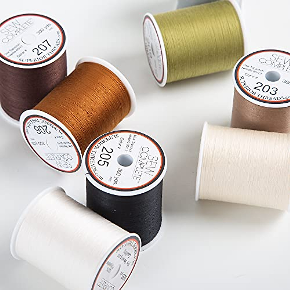 Superior Threads Sew Complete Polyester Sewing Quilting Thread 300 Yard Spool 8-Pack (Neutral)