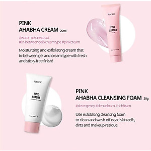 Nacific x Stray Kids Pink AHA BHA Kit ( Cleansing Foam, Toner, Serum, Cream ) Travel Size Skin Care Set with 4 Photocards (random) by KOSBEAUTY