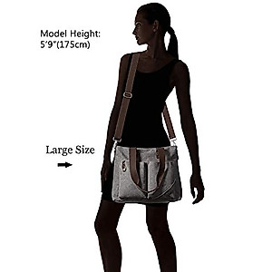 ToLFE Women Top Handle Satchel Handbags Tote Purse Shoulder Bag (Grey-(large))