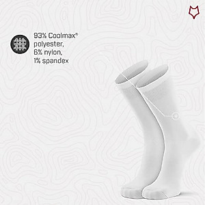 Fox River Wick Dry CoolMax Liner Sock, MEDIUM MEN 6-8.5; WOMEN 7-9.5 WHITE