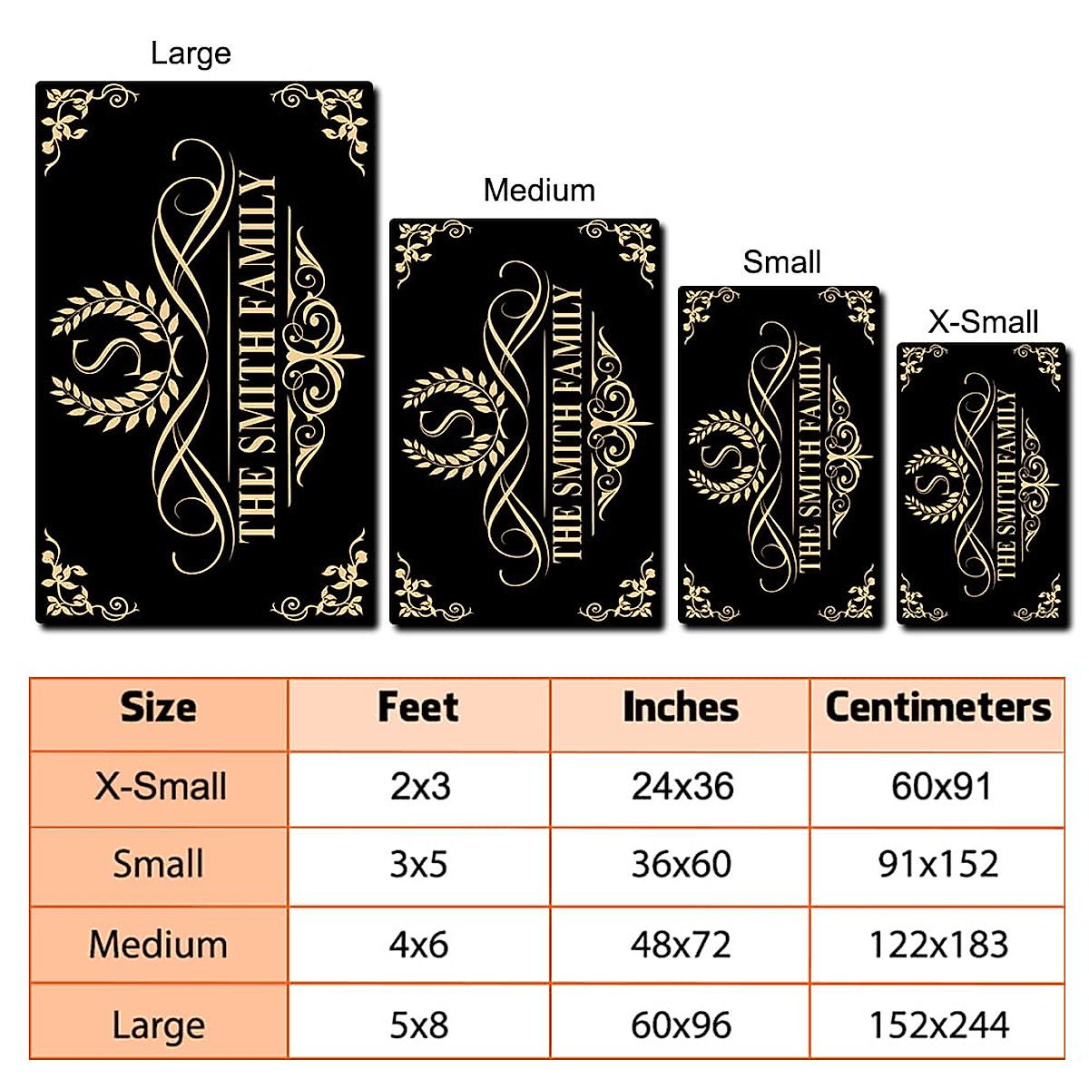 Personalized Family Name Rug for Inside House, Newlywed Closing, Monogram Rug Mat, Welcome Front Door, Custom Entryway Rug Unique Gift for Husband Wife, Housewarming Gift for New Engaged Married