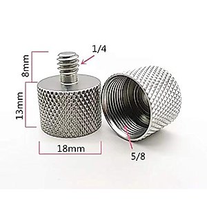 MxTong Mic Stand Adapter 5/8 to 3/8 and 5/8 to 1/4 Mic Thread Screw Adapter Combo Pack For Microphone Mounts and Stands 2 Pack