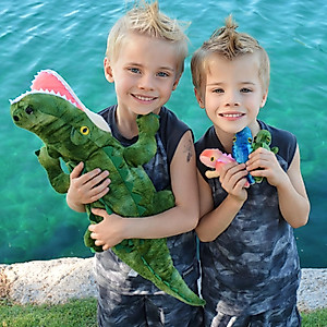 MorisMos Plush Alligator Stuffed Animal with Baby Alligators,23.6'' Mommy Stuffed Alligator with 3 Baby Crocodile Stuffed Animals & 3 Plush Eggs,Lifelike Alligator Toys for Kid Birthday