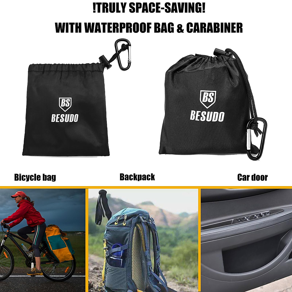 Besudo Handlebar Cover Ebike Transport Protection - Handlebar Protective Cover Handlebar Hood Handlebar Cover for Bicycle - Bicycle Cover for Rear Rack Handlebar Rain Protection -30-B-US