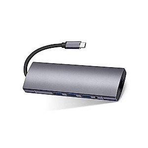 XUNMAIFHB Portable Docking Station,9-in-1 Type-C to 4KHDMI, RJ45, 3USB3.0, TF, SD, Audio, PD Multi-Function Adapter Fast Transmission