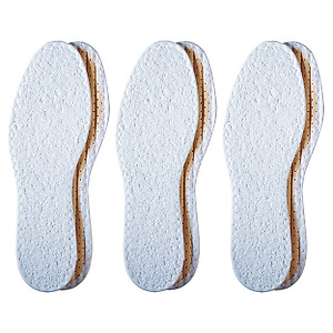 Pedag Summer | Terry Cotton Sockless Insoles | Barefoot Inserts | Handmade in Germany | Absorbs Sweat & Controls Odor | Wear Without Socks | Washable | US 11M/EU 44 | White | 3 Pair