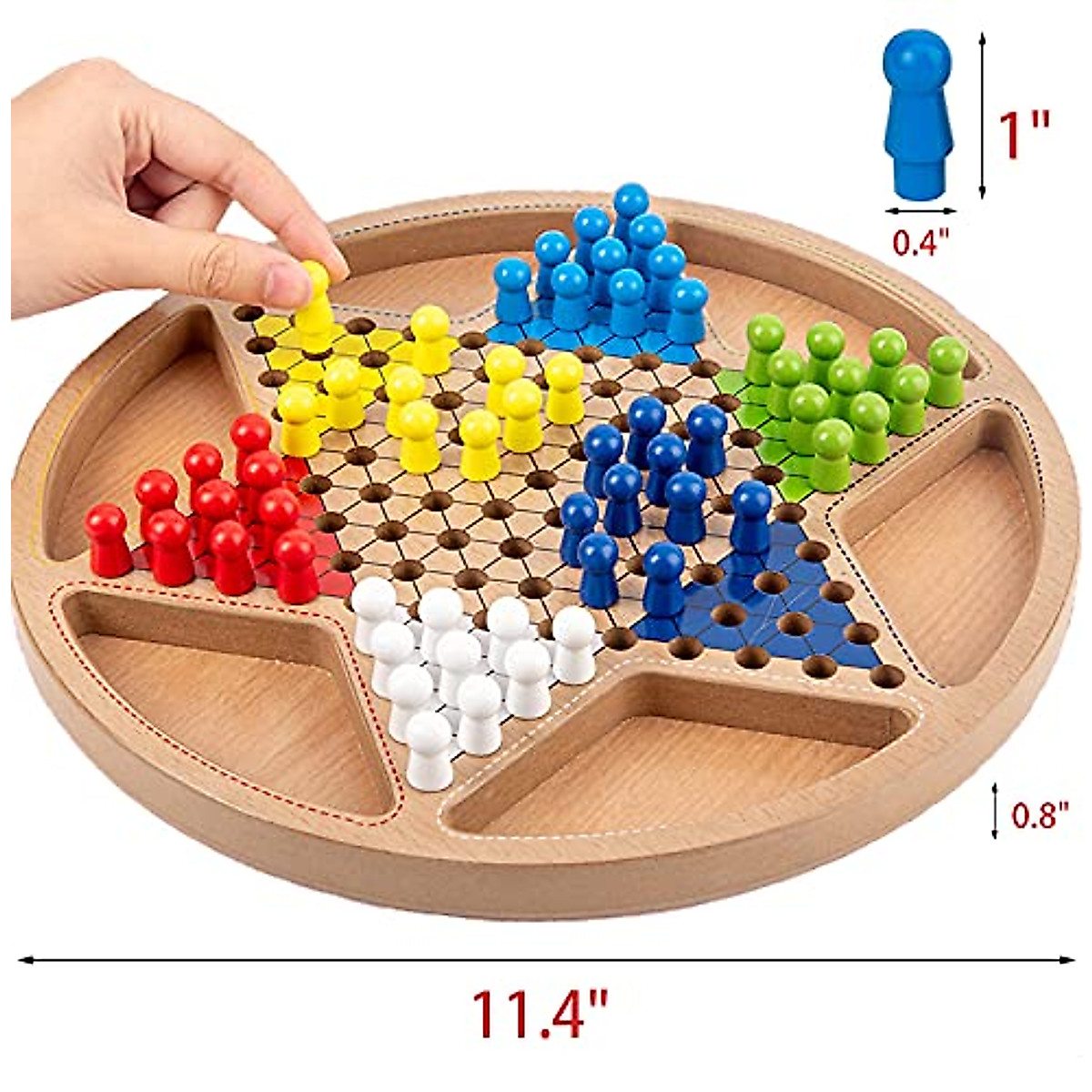 WEROCK Chinese Checkers & Gobang (Five in a Row) 2 in 1 Traditional Strategy Board Game for Family and Party