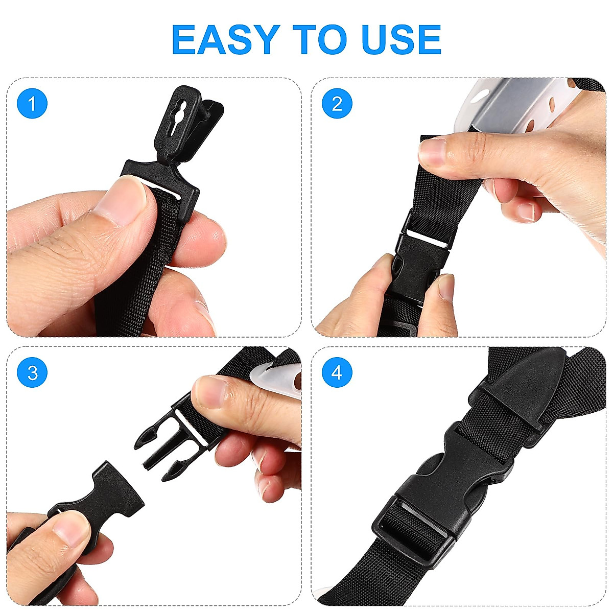 POPETPOP Helmet Universal Chin Straps, 2pcs Helmet Chin Band, Universal Hard Hat Chin Strap for Safe Construction Sites