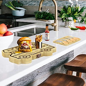 RV Bamboo Charcuterie Boards Outdoor Travel Folding Serving Platter with Cheese Knives Personalized Picnic Tray Cool Christmas Birthday Gifts for Women Men Camper