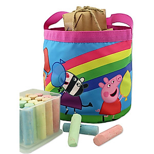 Peppa Pig Girls Collapsible Nylon Bucket Toy Storage Gift Tote Bag (One Size, Multicolor)