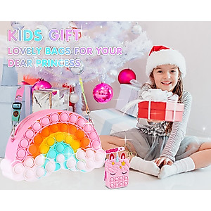 Aucma 2 Pack Purse for Girls Toys Gift Rainbow Cloud Pink Unicorn Crossbody Handbag Bag Kid 3 4 5 6 7 8 9 10 11 12 Years Old Birthday Valentines Christmas Stocking Easter Basket Stuffers Stuff