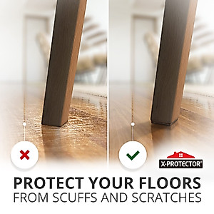 X-Protector Non Slip Furniture Pads for Hardwood Floors 32 PCS 2” - Square Anti Slip Furniture Pads - Self-Adhesive Rubber Furniture Pads Non Slip - Ideal Furniture Stoppers to Prevent Sliding!
