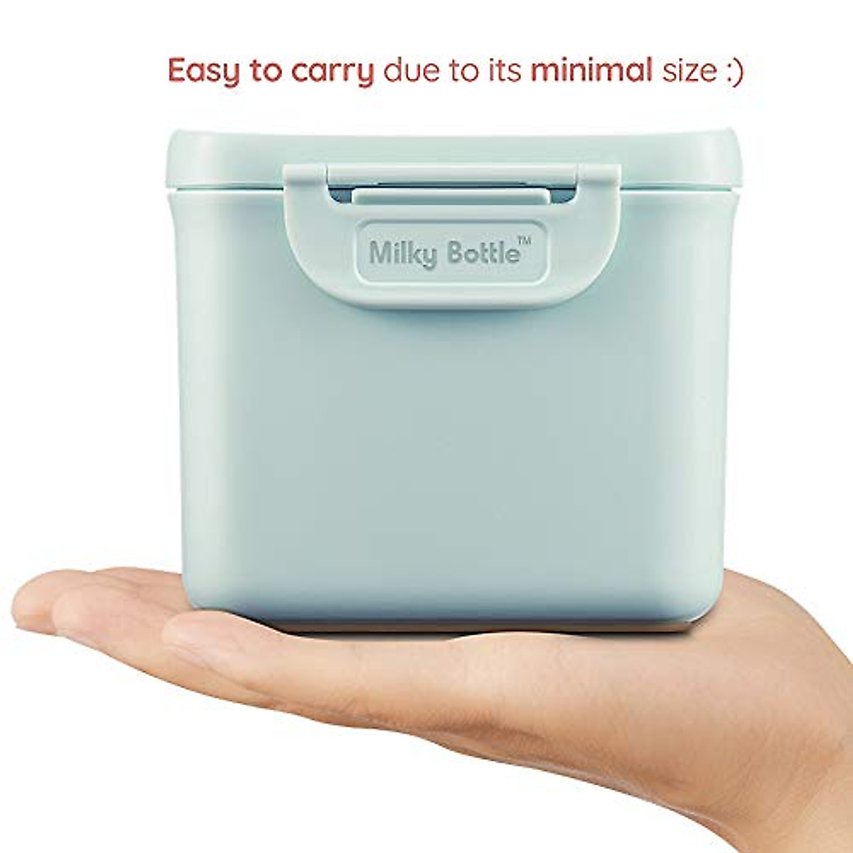 Portable Baby Formula Dispenser Container for Travel Outdoor Milky Bottle (Mint, Small (150g))