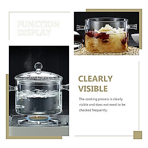 DOITOOL Glass Saucepan Heat Resistant: 1900ml Glass Cooking Pot with Cover Nonstick Soup Pot Sauce Pan for Soup Pasta Noodle Baby Food Transparent