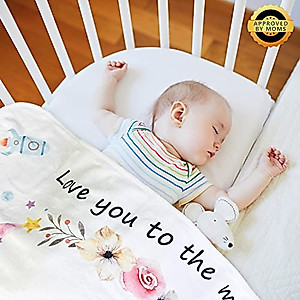 Kmivo Milestone Blanket for Baby Girl, Baby Monthly Photo Blankets Soft Large Memory Blanket with Headband & Milestone Cards for Newborn Baby Shower, 60” x 40”