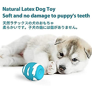 SCHITEC Dog Squeaky Toy, 6 PCS Latex Bouncy Egg Balls with Squeaker for Puppy Small Pet Dogs, Soft Rubber Sound Toys for Interactive Fetch Play