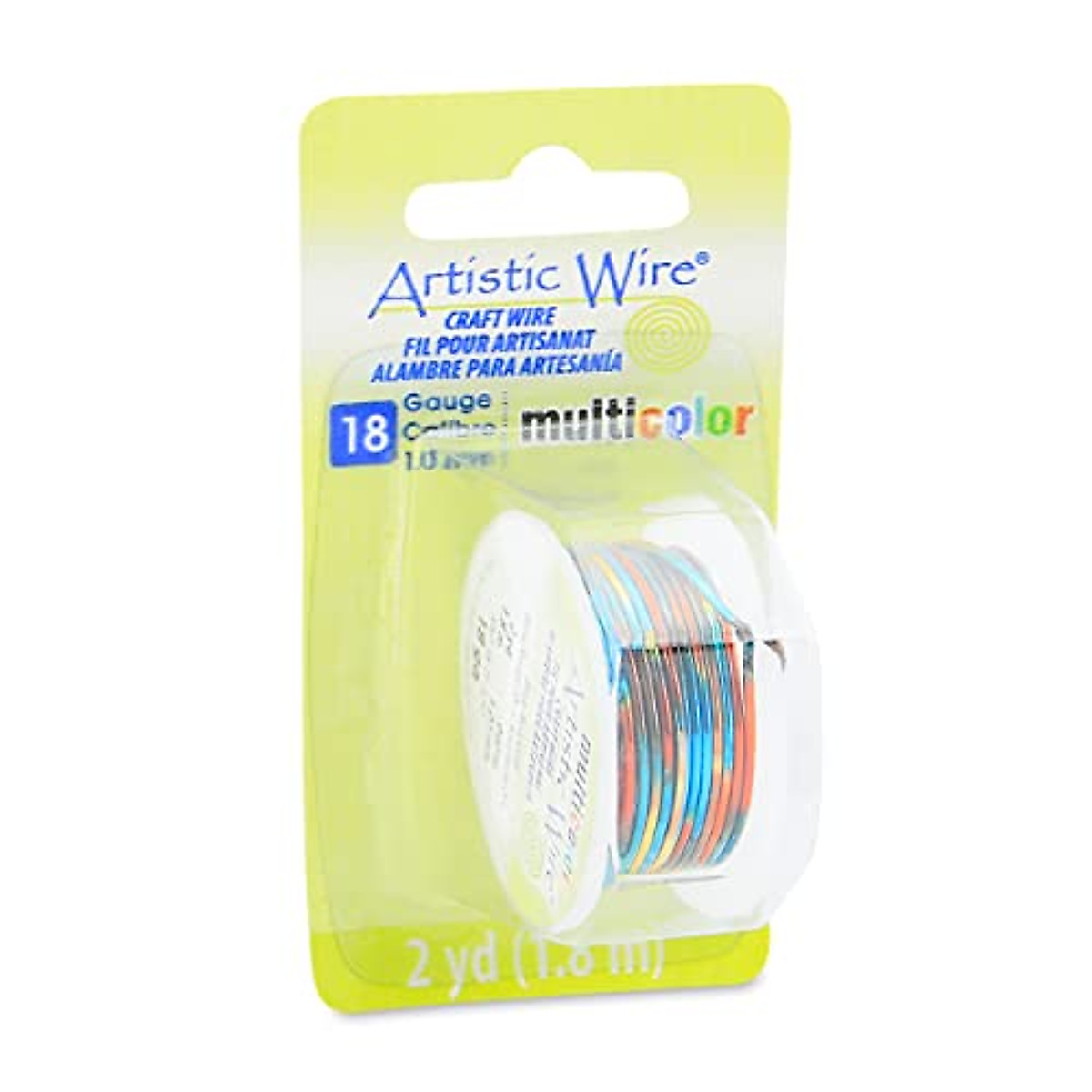 Artistic Wire Multicolor, 18 Gauge Tarnish Resistant Colored Copper Craft Jewelry Wrapping Wire Wire, Blue, Red, Gold, 2 yd