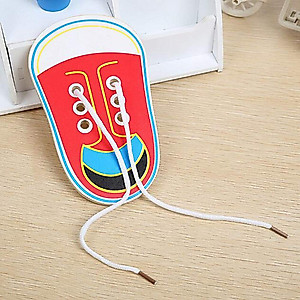 MileHouse Wooden Learn to Tie Your Own Shoes Kits for Kids | Threading Lacing Shoes Training Board Kids Toddler Early Learning Toy