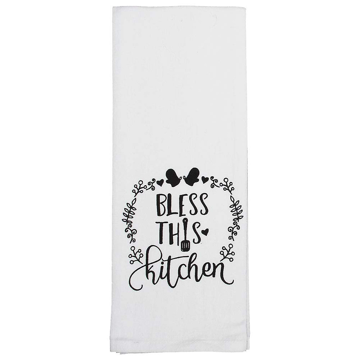 fillURbasket Cute Kitchen Towels Set, Fun Dish Towels with Sayings Faith, Blessed, Family, Love, Home & Dreams Theme, 5 Flour Sack Towels for Dish Drying Decor 16x28 Cotton