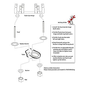 TOPSEAT TinyHiney Potty Elongated Toilet Seat, Adult/Child, w/Chromed Metal Hinges (Elongated White)