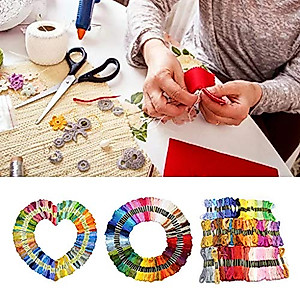 Maybenice Embroidery Floss Set 50/100/150 Skeins Rainbow Color Cross Threads Sewing Thread Embroidery Starte Hand-Embroidered Thread