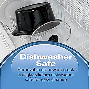 Hamilton Beach 3-Quart Slow Cooker With Dishwasher-Safe Crock & Lid, Matte Black (33231)