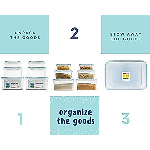 Komax Biokips Airtight Food Storage Containers With Lids | Set of 6 Kitchen Pantry Organization and Storage Containers | BPA-free Sugar, Flour, Dry Food Containers