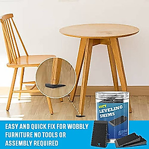 YARKOR Furniture Levelers, 80 Piece Jar, Plastic Shims for Leveling, Black Rubber Wedge for Table Toilet Refrigerator Piano, Small Shims for Home Improvement and Work (80pcs- Black)