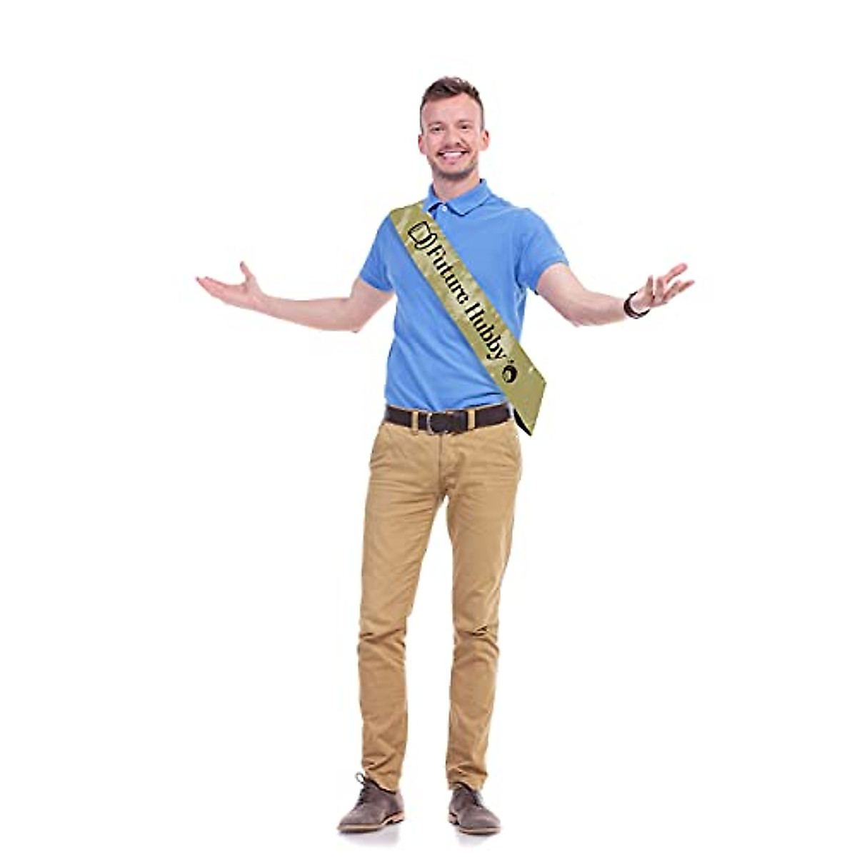 BroSash Bachelorette & Bachelor Party Sash -"Future Wifey" &"Future Hubby" Groom, Bride to Be Supplies 2 pcs Set Best Wedding Gifts Bridal Shower Decorations Engagement Favors Miss to Mrs. Gift Kit