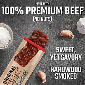 Jack Link's Beef Jerky Bars, Original - 7g of Protein and 80 Calories Per Bar, Made with Premium Beef, No added MSG - Keto Friendly and Gluten Free Snacks, 0.9 Ounce (Pack of 12)