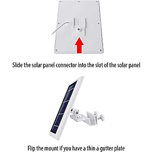 Wasserstein Gutter Mount Compatible with Ring, Arlo, Blink, Reolink Cams & Compatible Solar Panels (3 Pack, White)