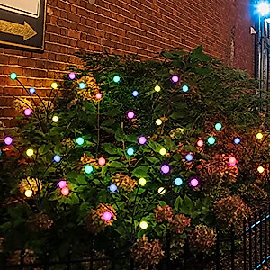 Anordsem Solar Garden Lights - 2 Pack Colorful Flashing 8 LED Solar Firefly Lights, Swaying Outdoor Decor Lights Waterproof for Garden, Patio, Yard, Flowerbed Decoration